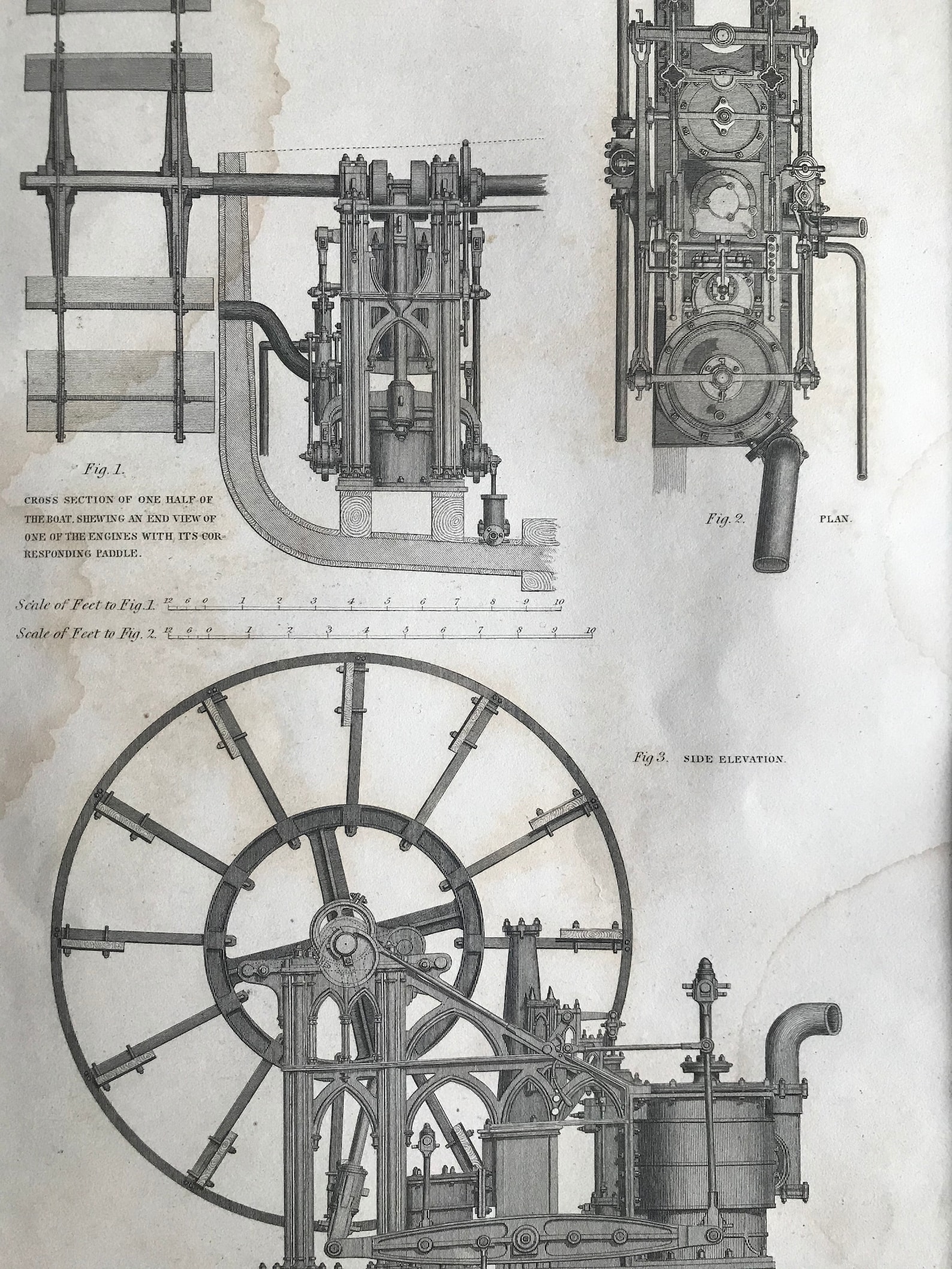1858 Marine Steam Engine Original Antique Engraving Boat | Etsy