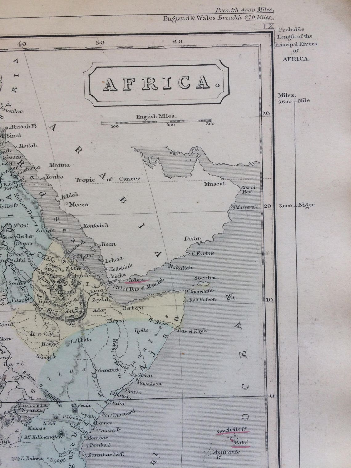 1870 AFRICA Original Antique Map Showing Height of Mountains - Etsy UK