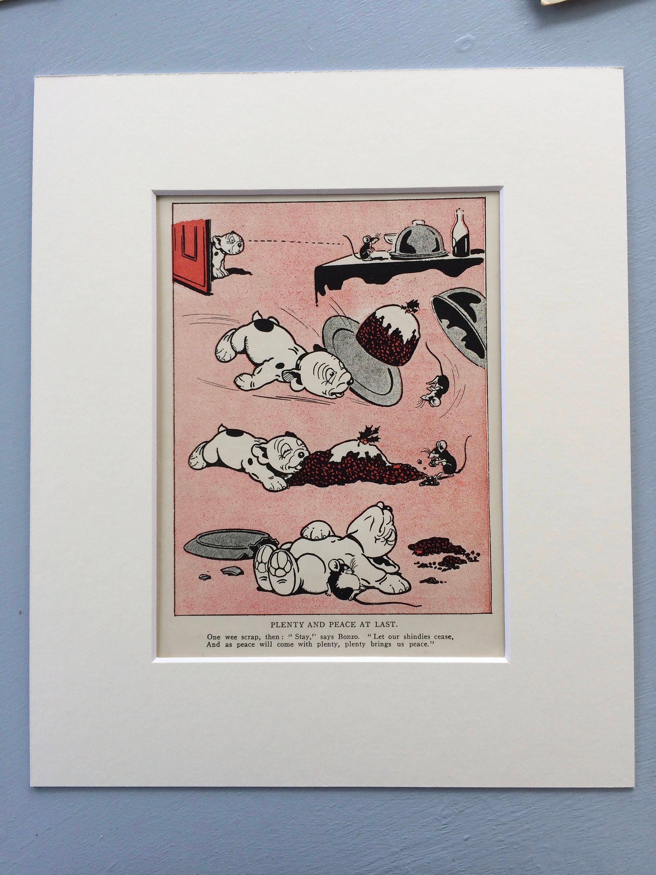 1921 Cute Bonzo Puppy Original Antique Print Sweet Playful | Etsy