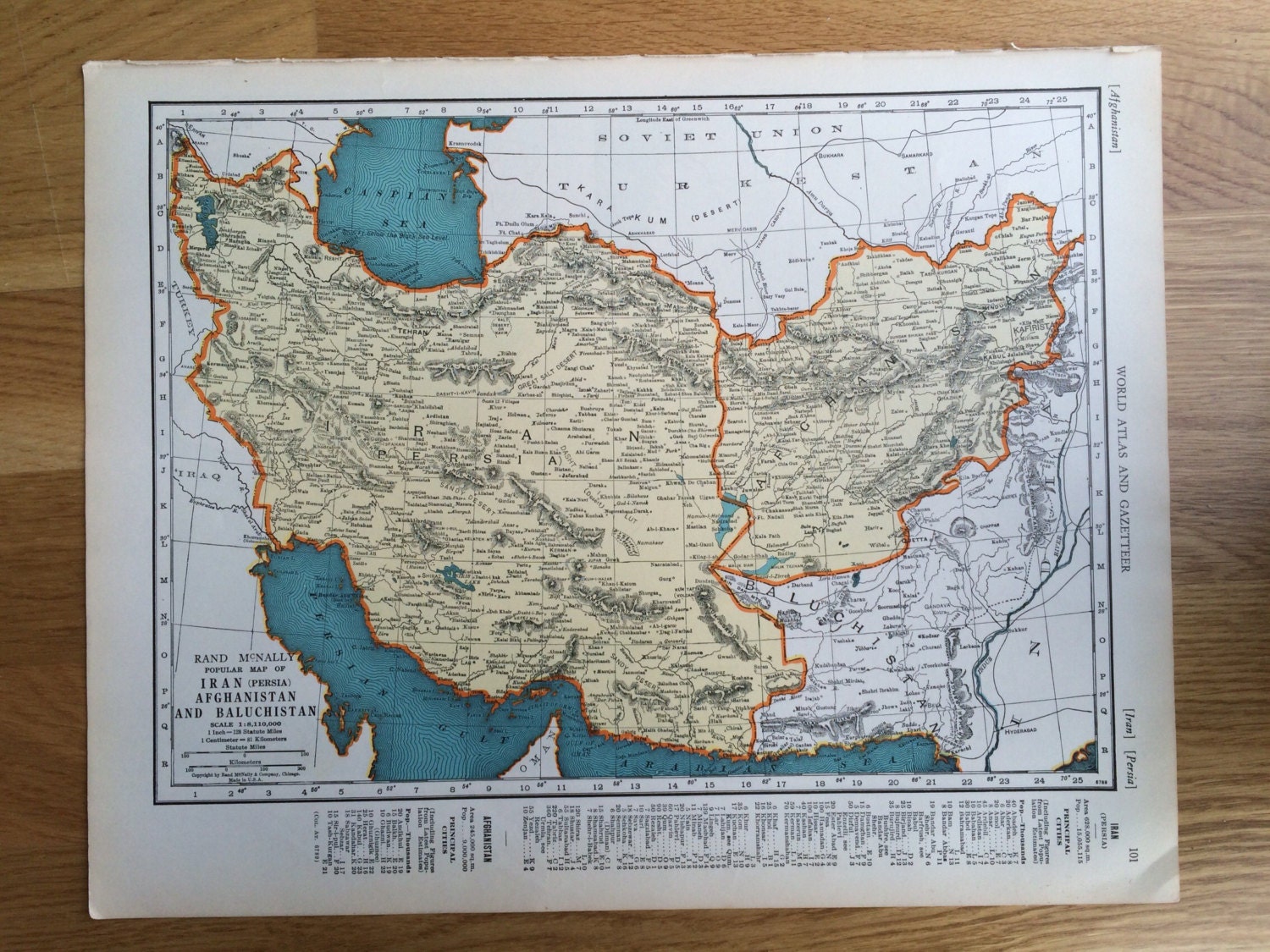 1937 INDIA Original Vintage Map, 11 x 14 inches, Rand McNally, Home ...