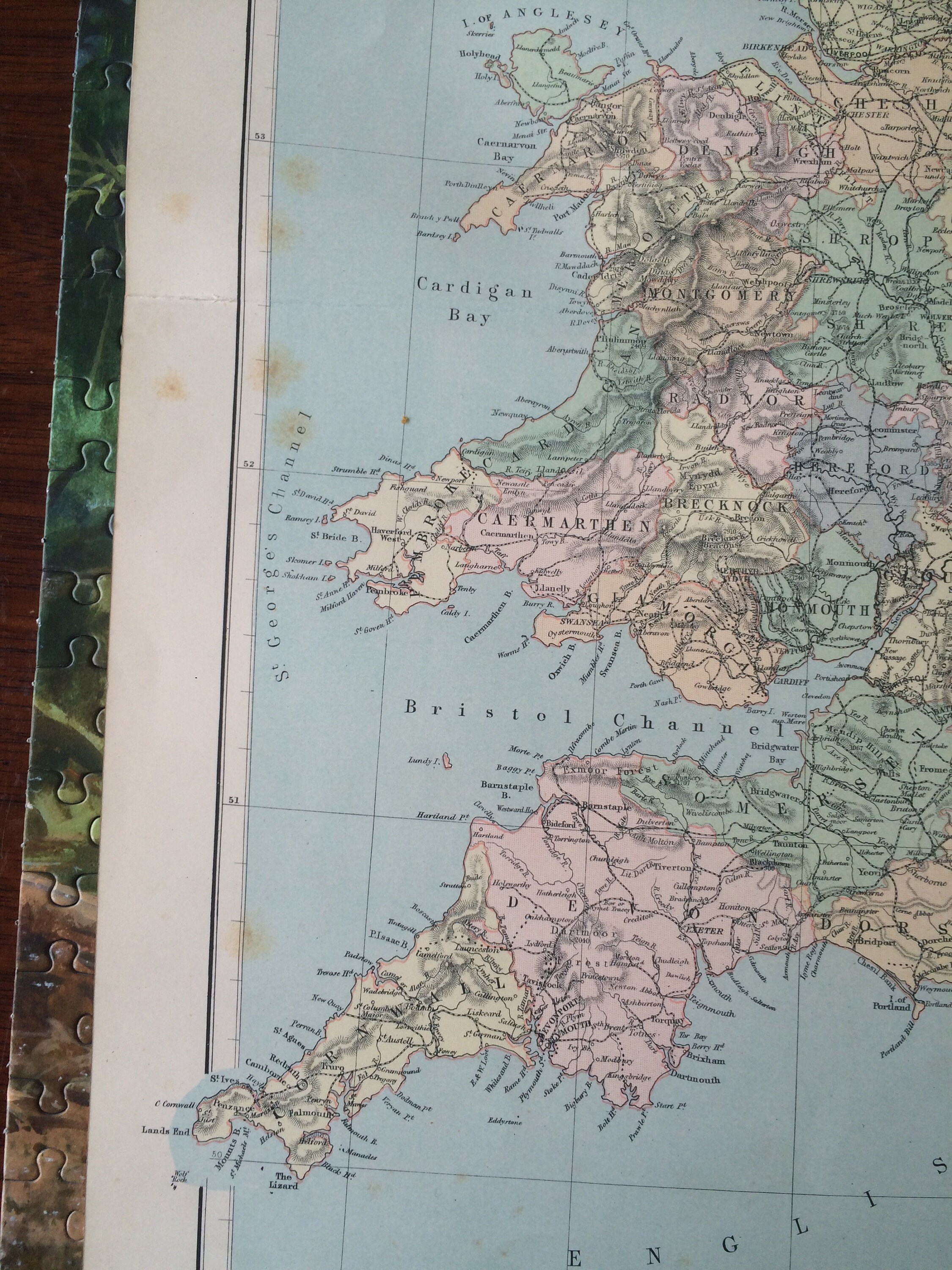 1868 England, Wales and part of Scotland Large Original Antique Map ...