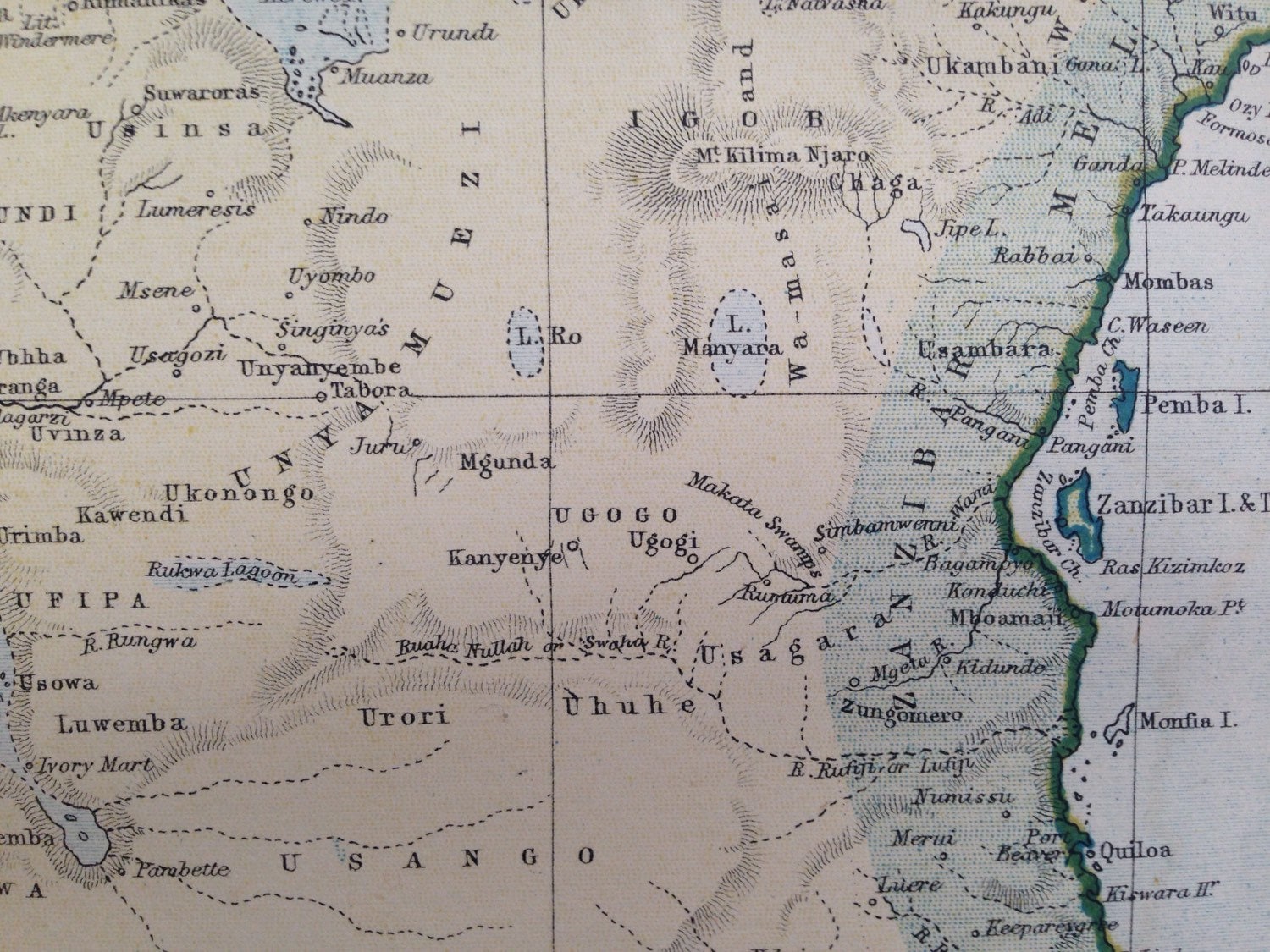 1880 CENTRAL AFRICA Original Antique Map - African History - Democratic ...