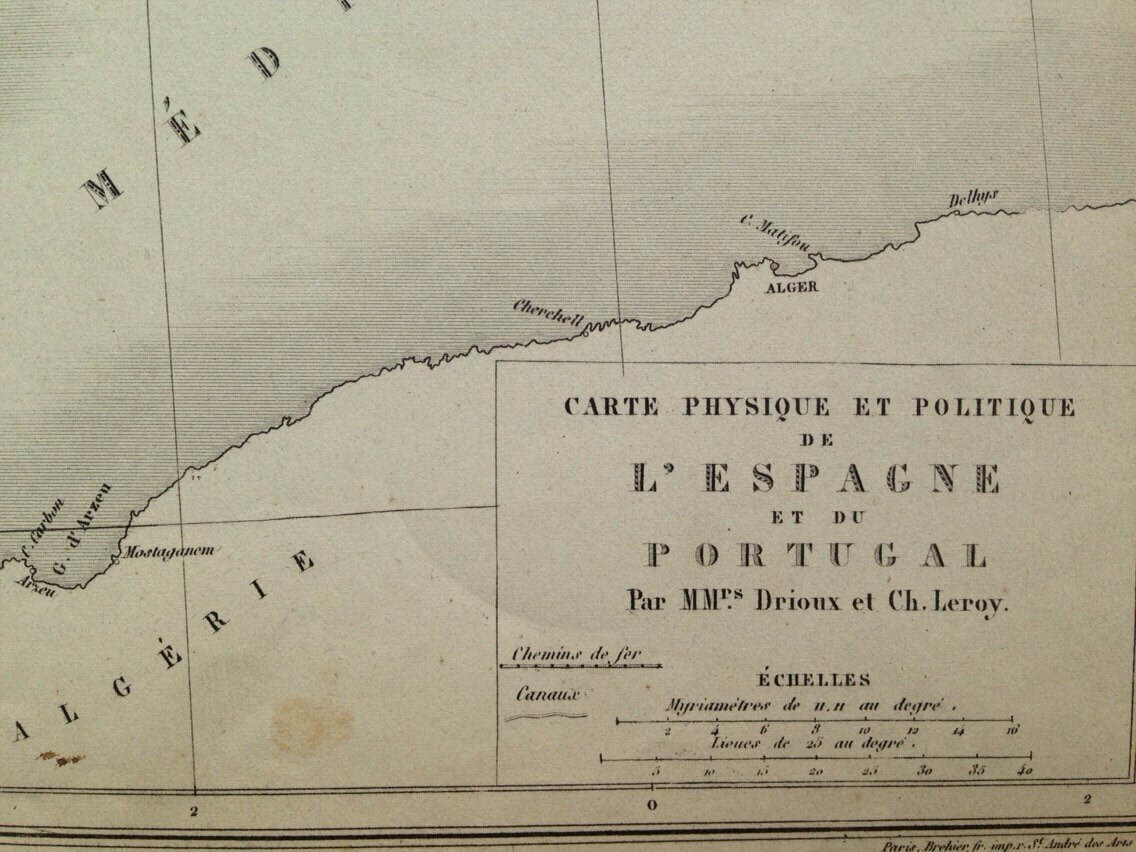 1866 Spain & Portugal Large Original Antique Map Physical - Etsy UK