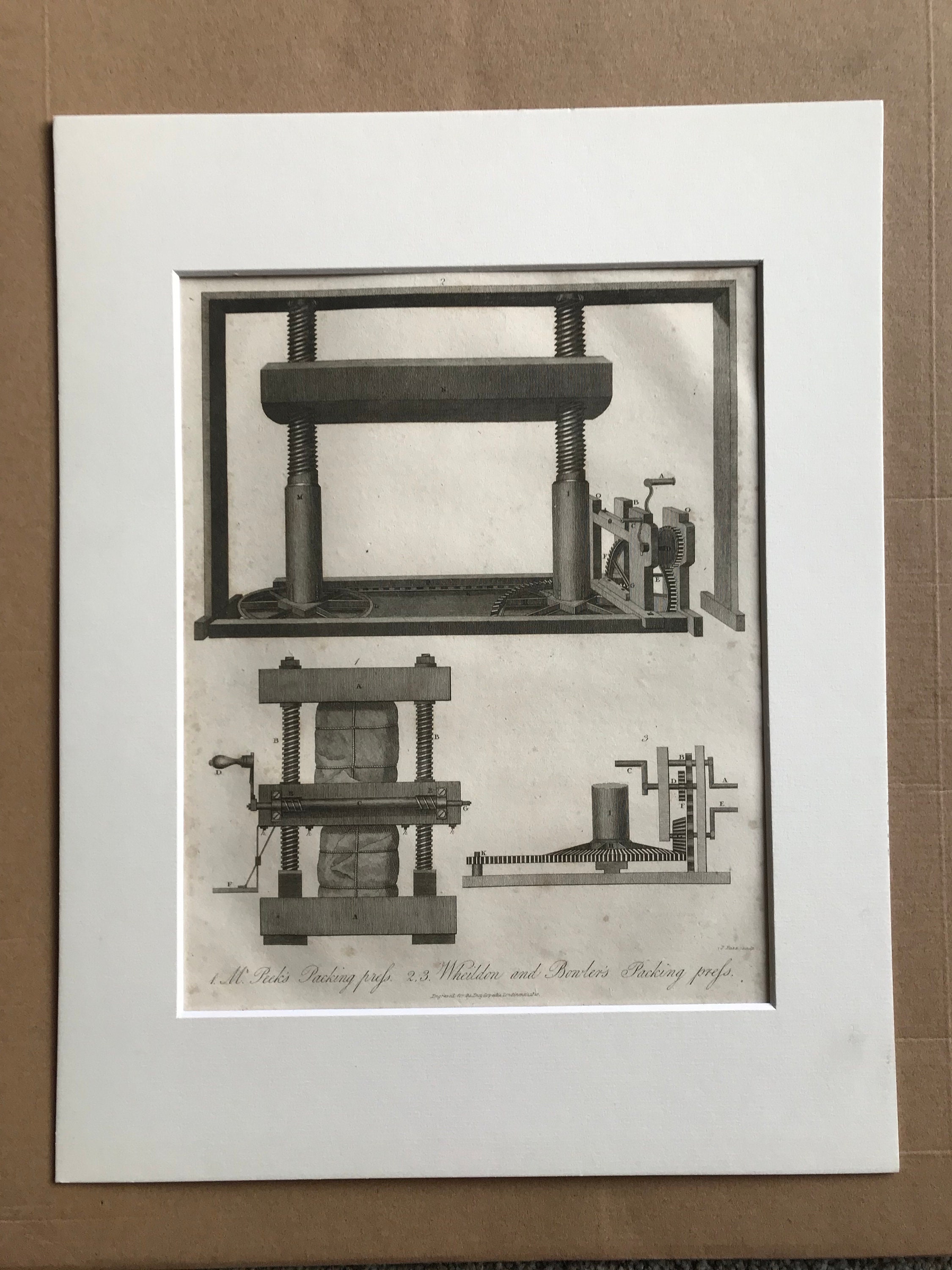 1821 Packing Presses Original Antique Copperplate Engraving | Etsy