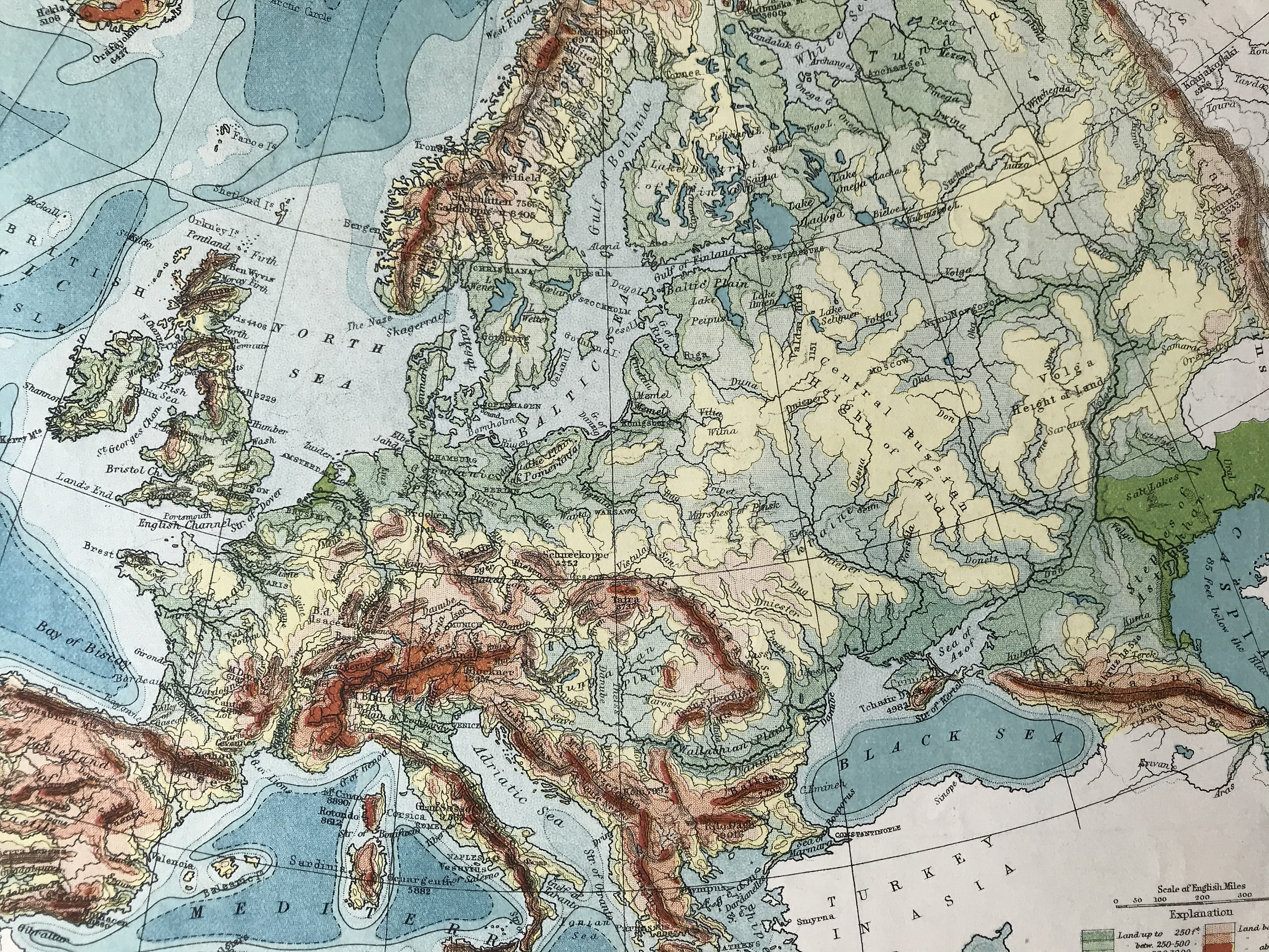 Physical Geography Map Of Europe