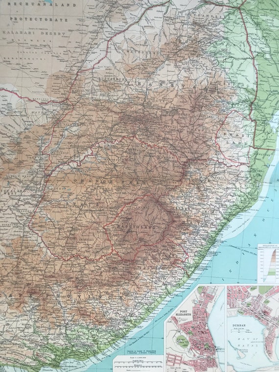 1922 Cape Province Transvaal Large Original Antique Times - Etsy UK