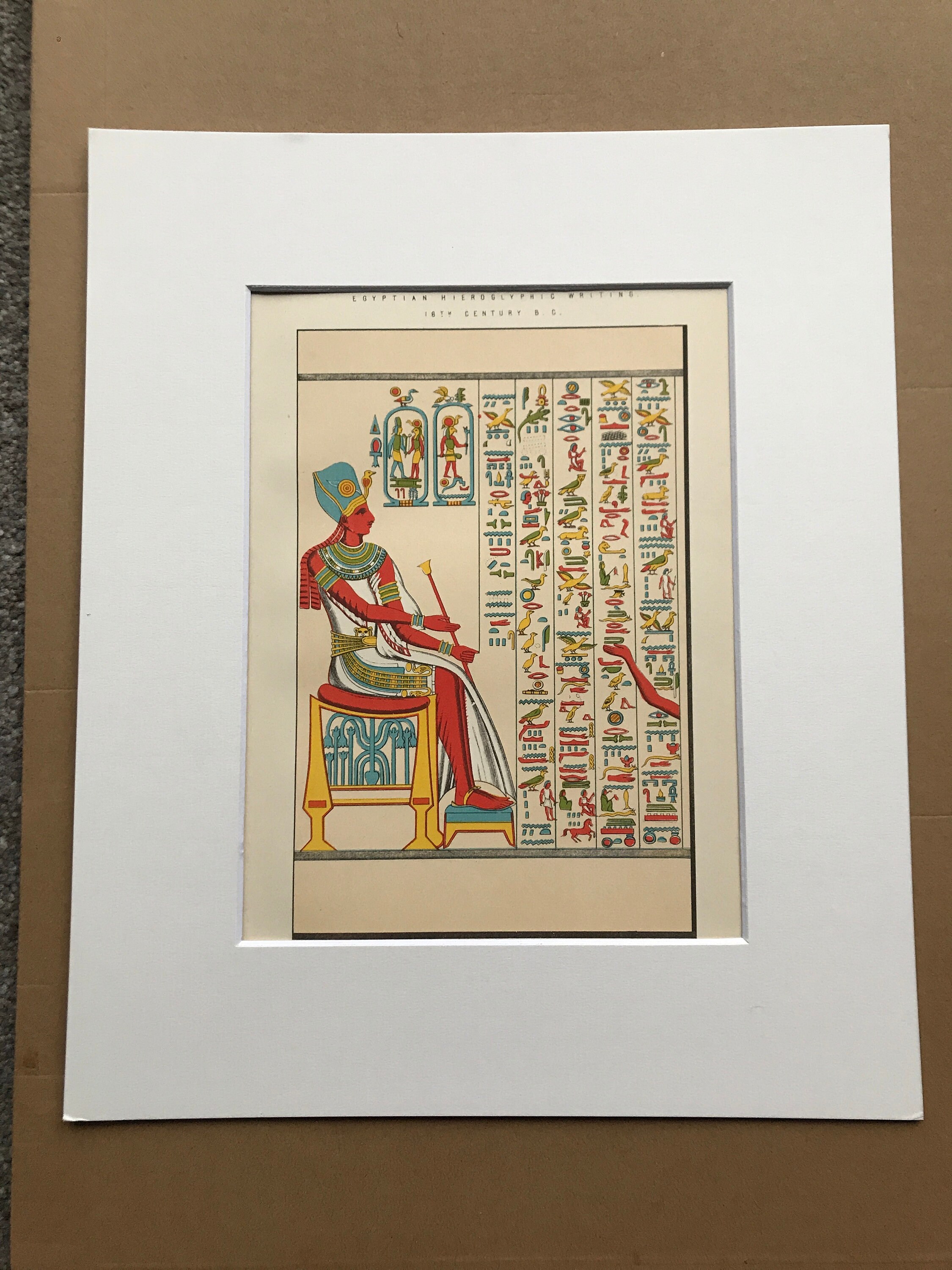 1891 Egyptian Hieroglyphic Writing Original Antique Print - Ancient ...