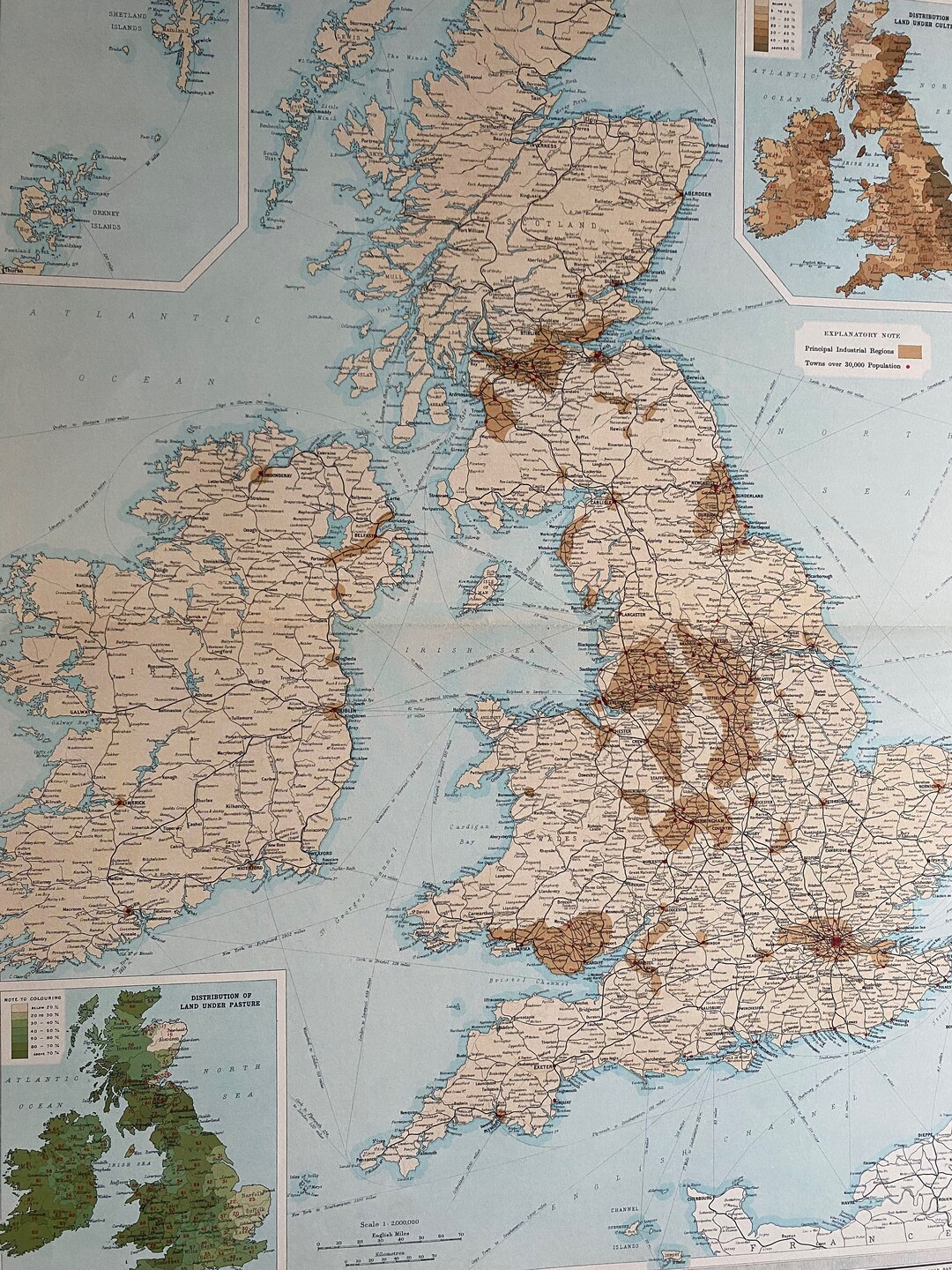 1922 British Isles (railways and Industrial) Large Original Antique ...
