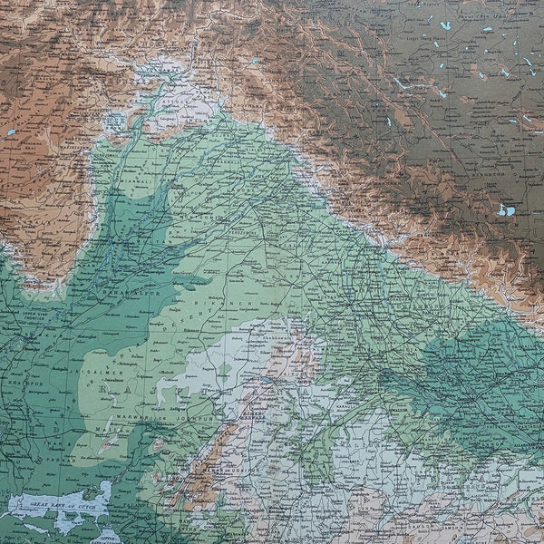 Antique Map of Pakistan - Etsy