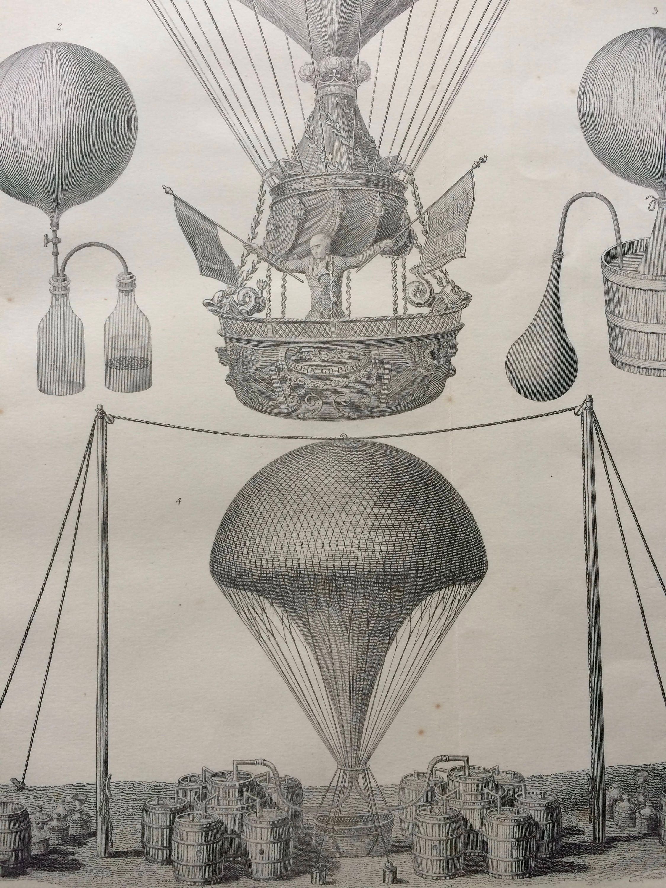 1880 Balloons Set of 2 Original Antique Steel Engravings - Hot Air ...