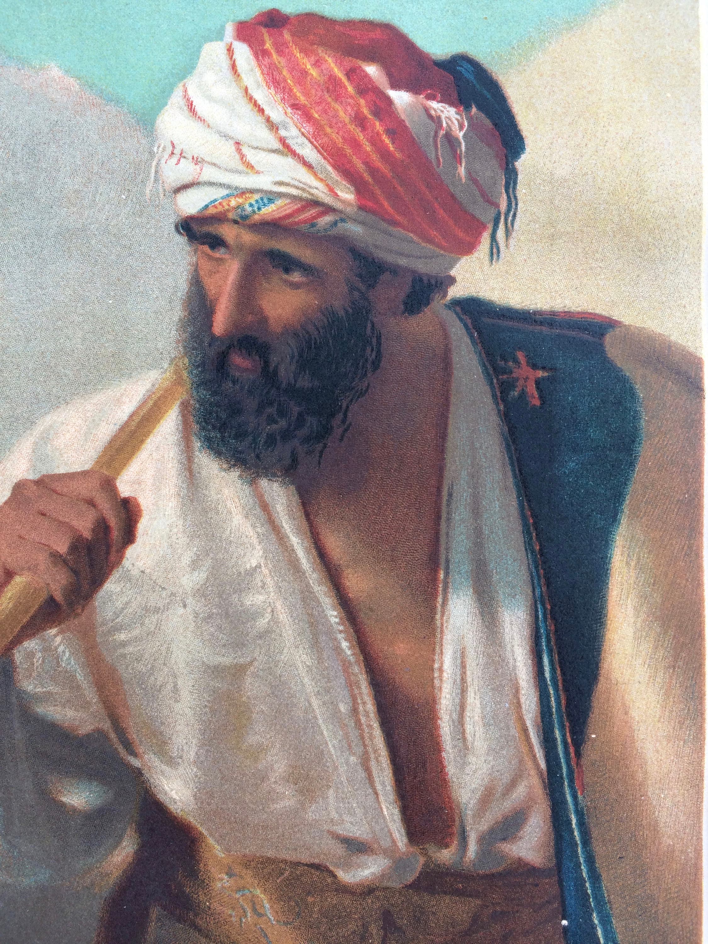 1889 A Man of Bethlehem Original Antique Lithograph painted by John ...