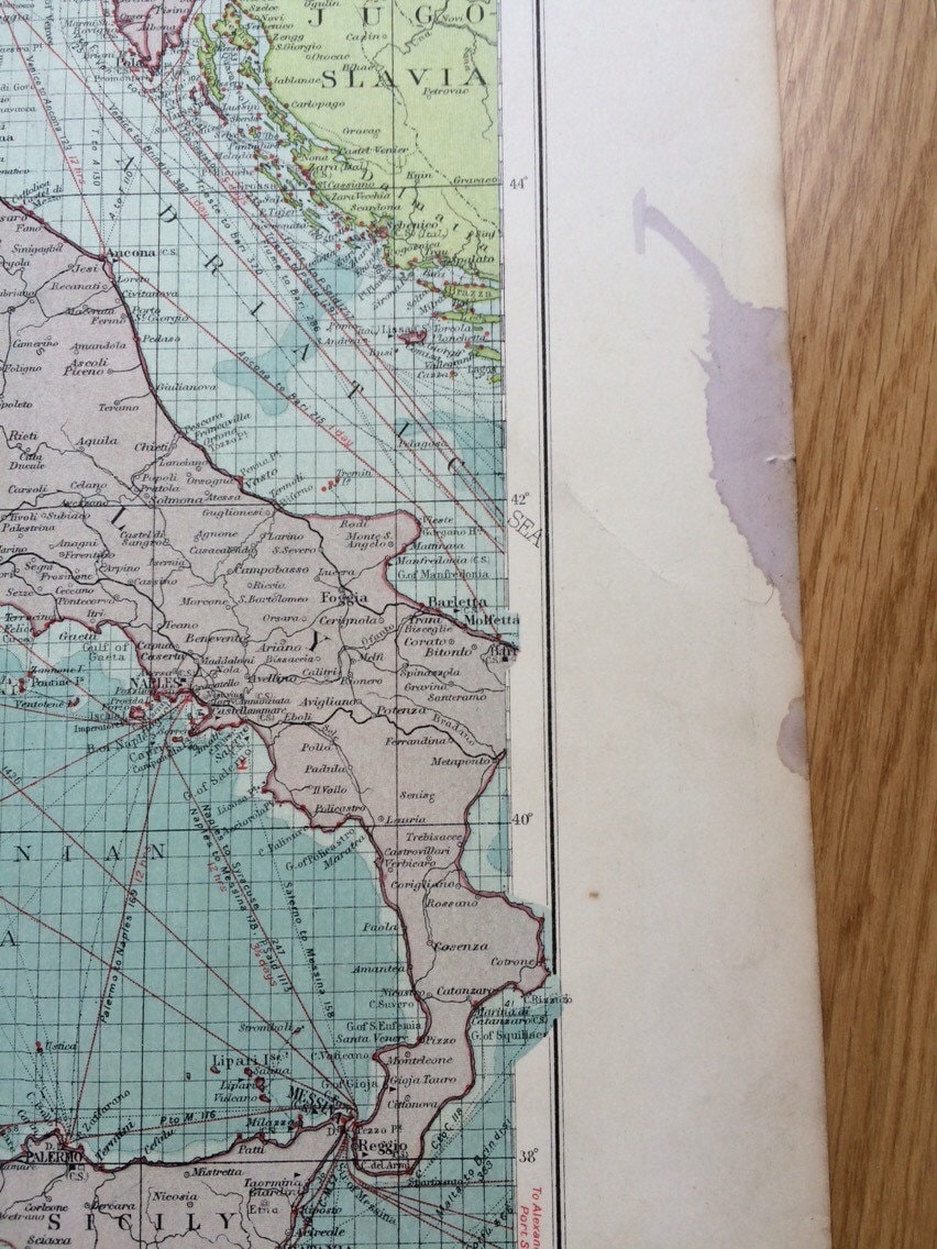1920 The Western Mediterranean mercantile marine map - extra large ...
