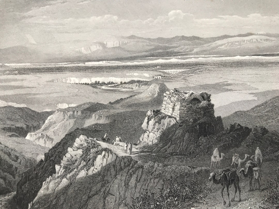 1880 the Plains of Jericho, From the West Original Antique Engraving ...