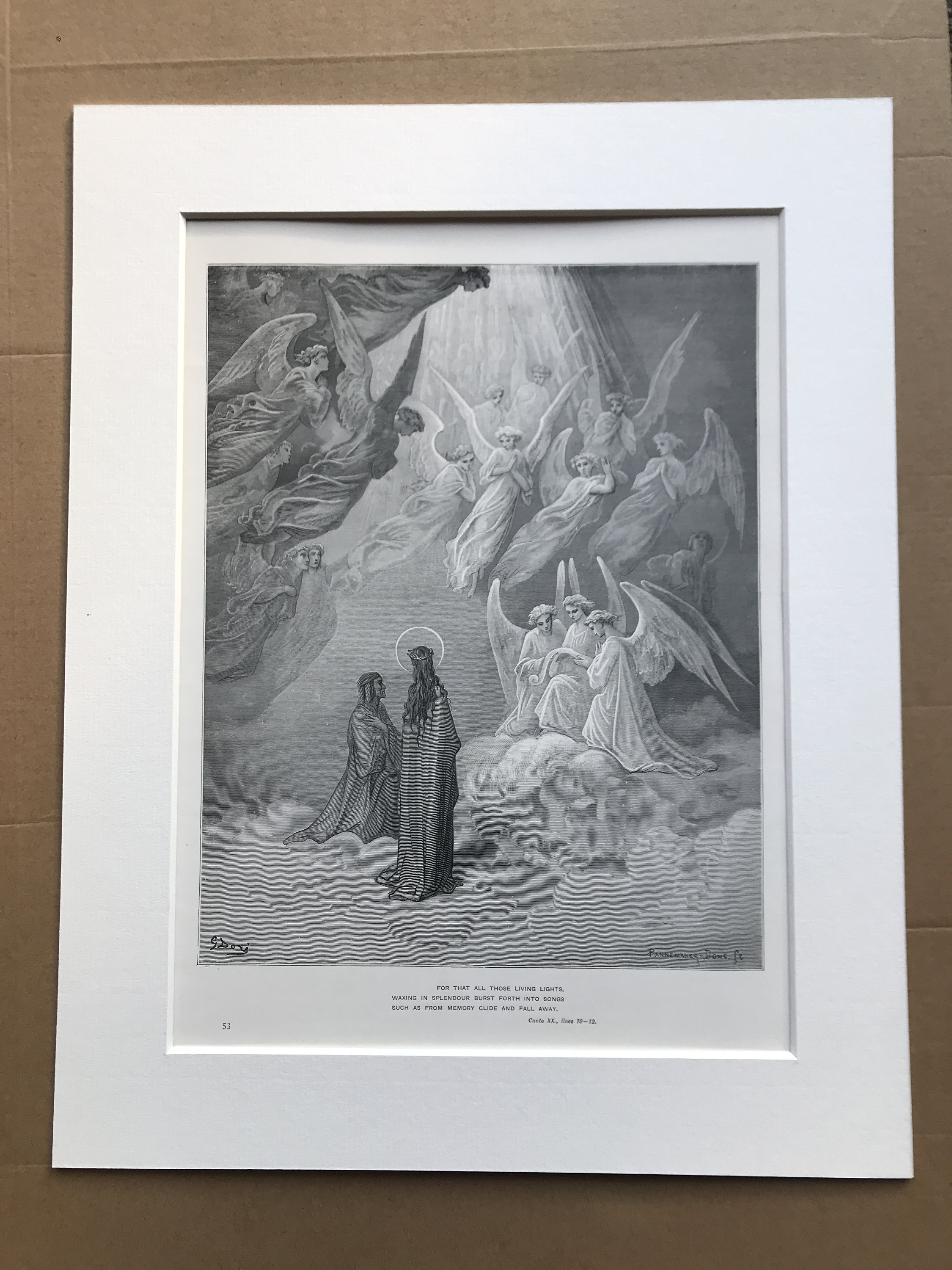 1880 Dante's Paradise Original Antique Gustave Dore Engraving - Dante ...