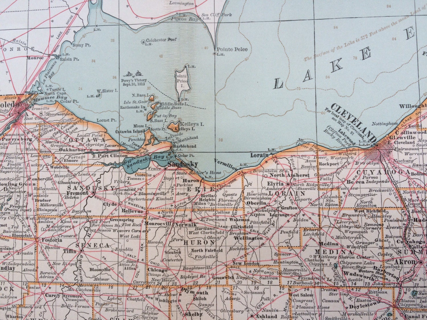 1903 Ohio Original Large Antique Map Set - US State Map - OH - Wall Map ...