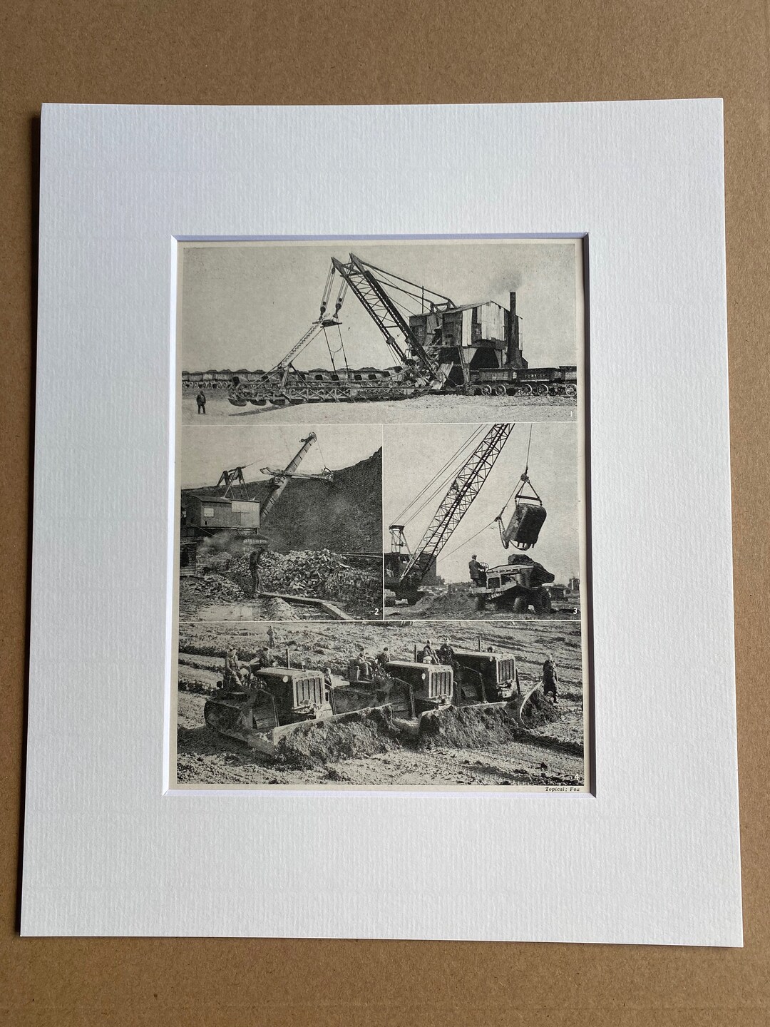 1940s Mechanical Diggers With Mighty Power Original Vintage Print ...