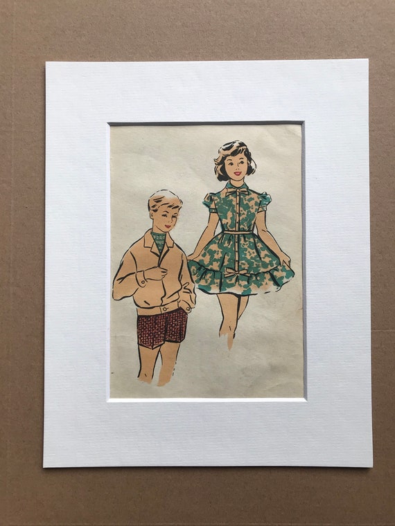 1950s Fashion Original Vintage Print Mounted and Matted - Etsy