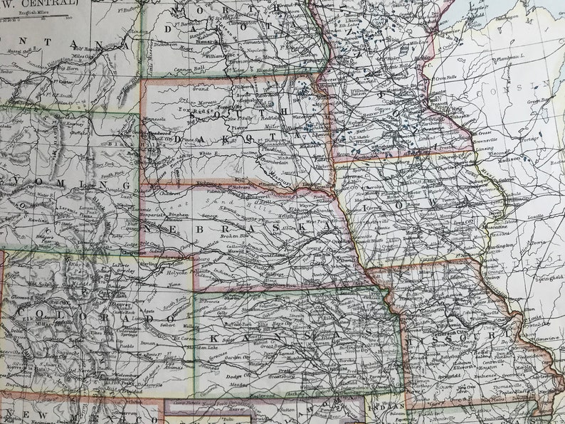 1906 United States north-west Central Original Antique Map - Etsy UK