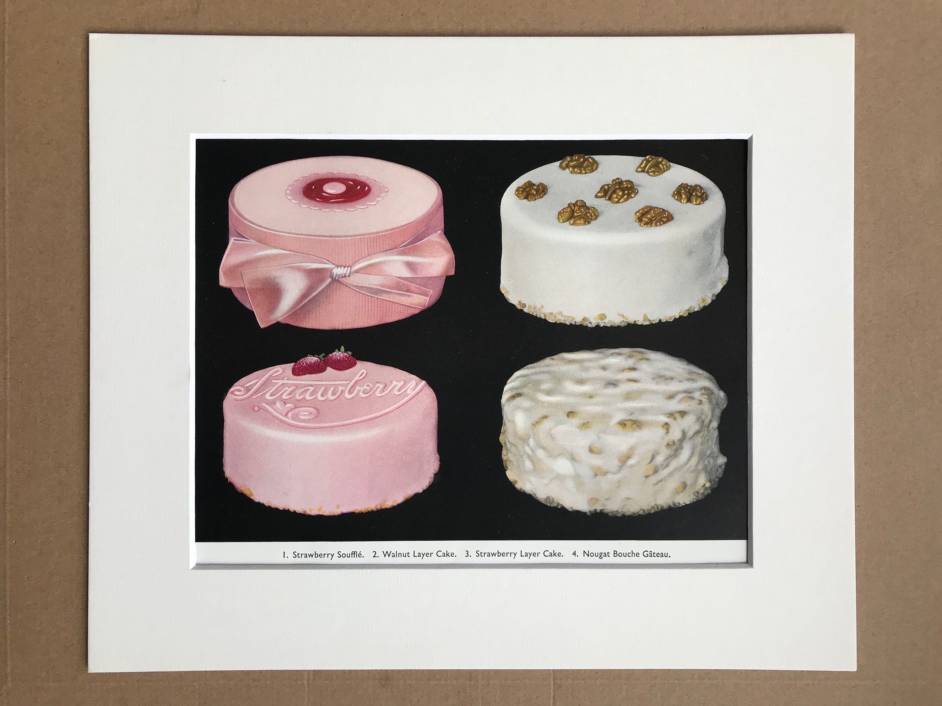 1937 Cakes Original Vintage Print - Baking - Chef - Baker ...