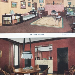 1928 Furniture Living Room and Dining Room Original Antique Print ...