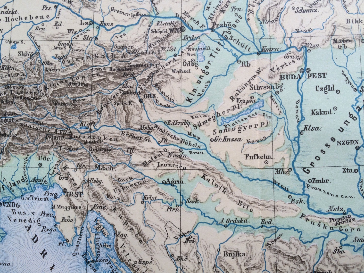1880 AUSTRO-HUNGARIAN MONARCHY original antique map, cartography ...