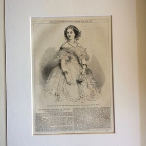 1859 Original Antique Engraving Portrait of Her Majesty the Queen of ...