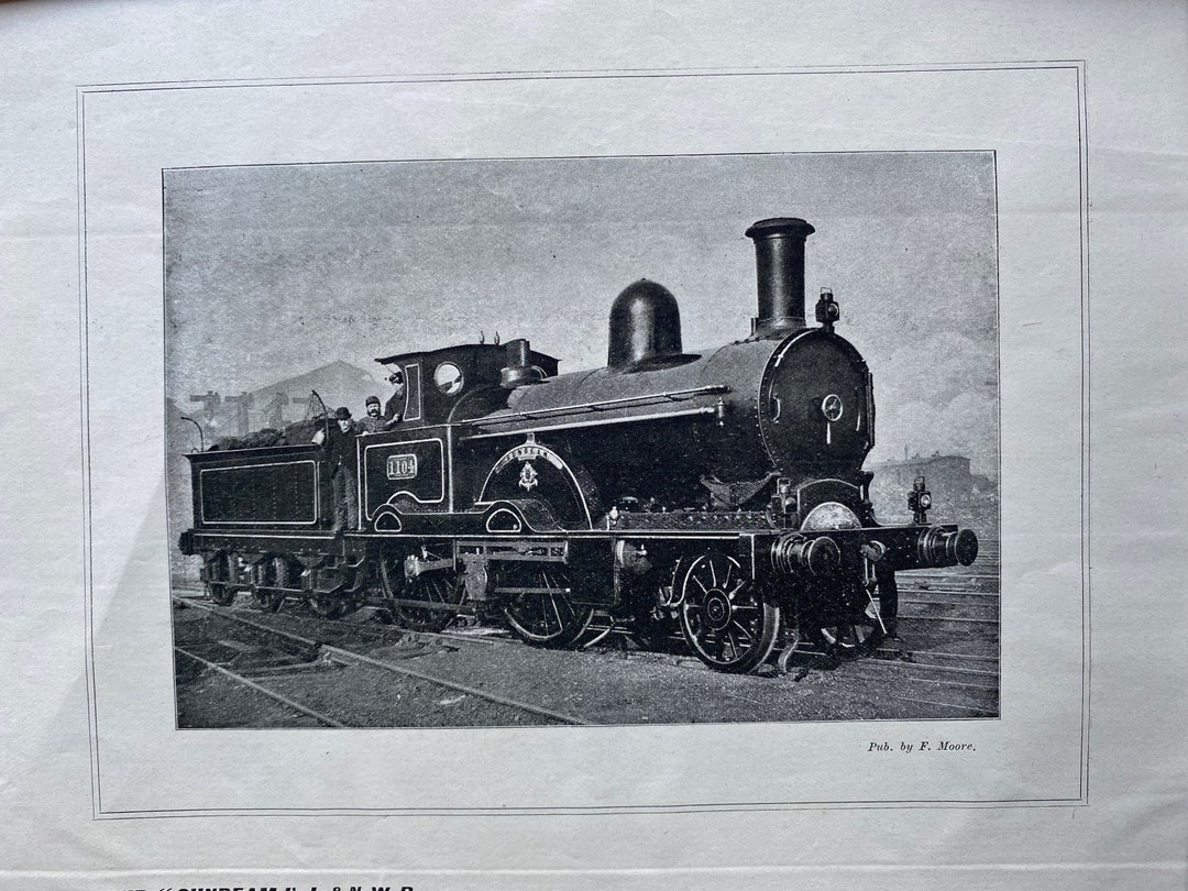 1898 Locomotive the Sunbeam Original Antique Print Train Railway ...