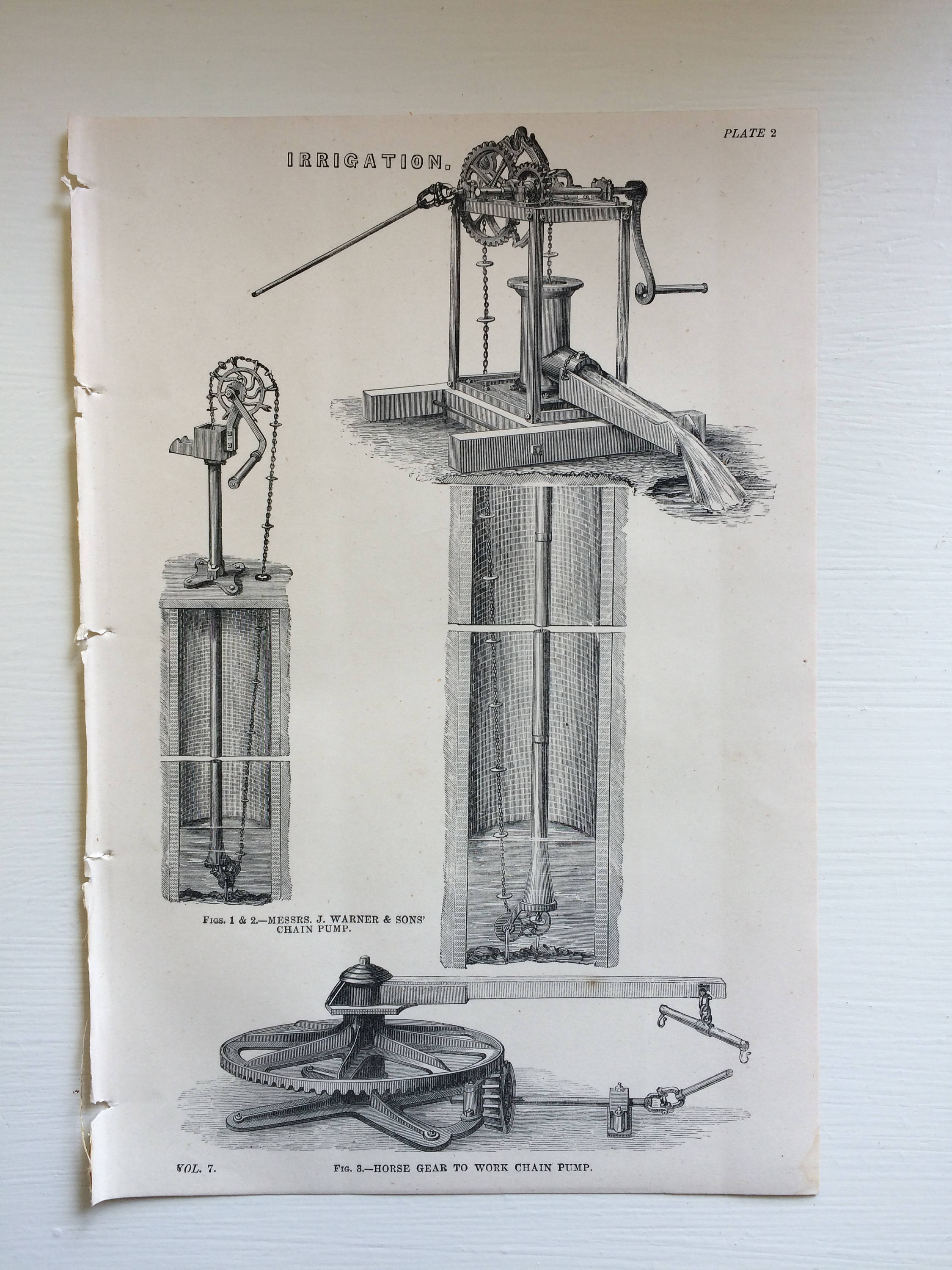 Warner & Sons Chain Pump wall decor 1891 Irrigation Original Antique ...