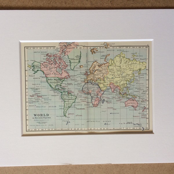 Mounted Map of the World - Etsy