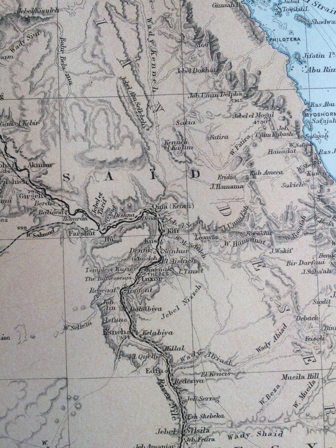 1920 EGYPT Original Vintage Map, 12 x 14.5 inches, historical wall ...