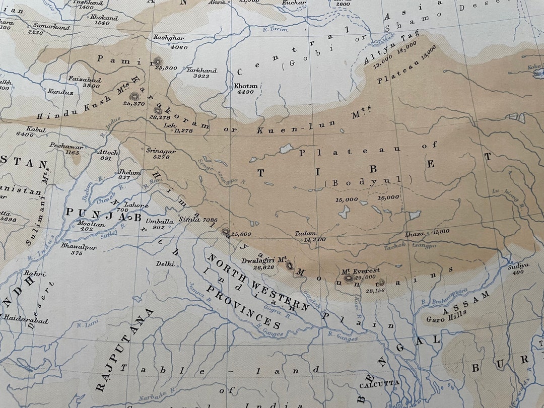 1875 Himalayas (sketch Map Showing the Connection Between the Himalaya ...