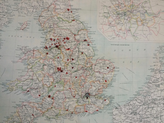 1898 Counties & Boroughs of England and Wales Large Original | Etsy