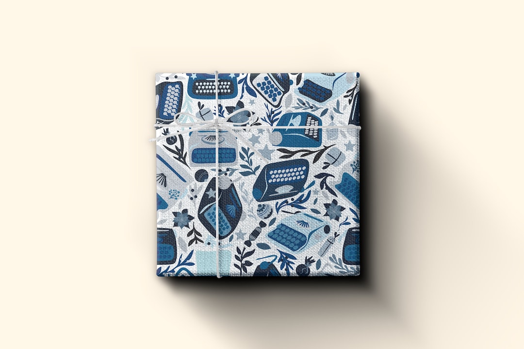 Christmas Wrapping Paper Typewriter Gift Wrapping Sheets - A1 Sheets ...