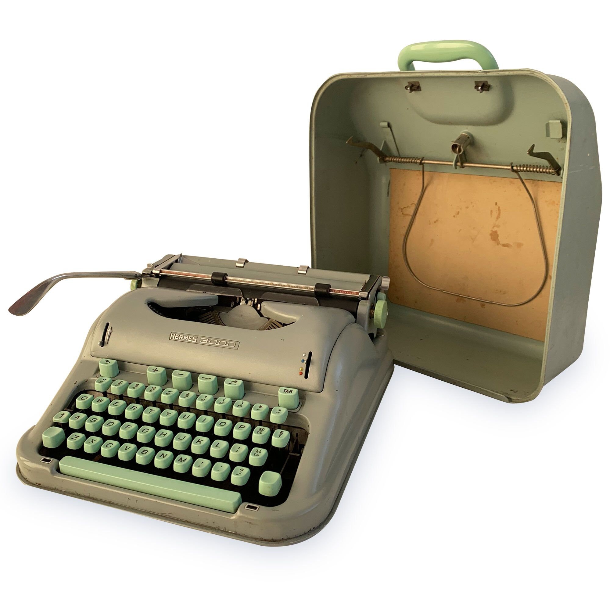 Sea Foam Hermes 3000 Typewriter Cursive/script Font With Case 1960's ...