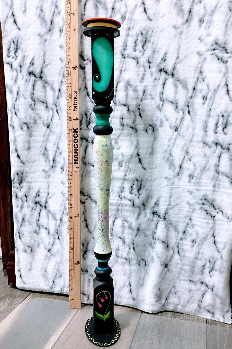 Hand Painted, Upcycled Wooden Spindle. - Etsy