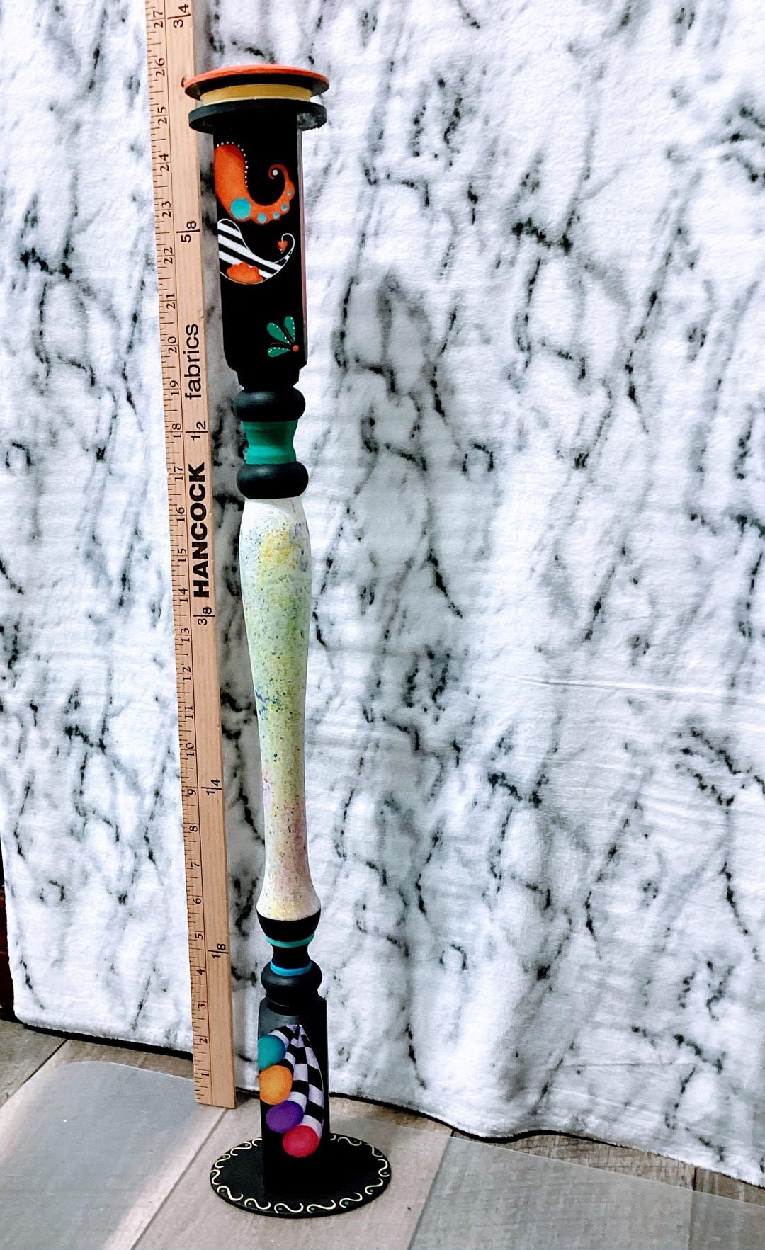 Hand Painted, Upcycled Wooden Spindle. - Etsy