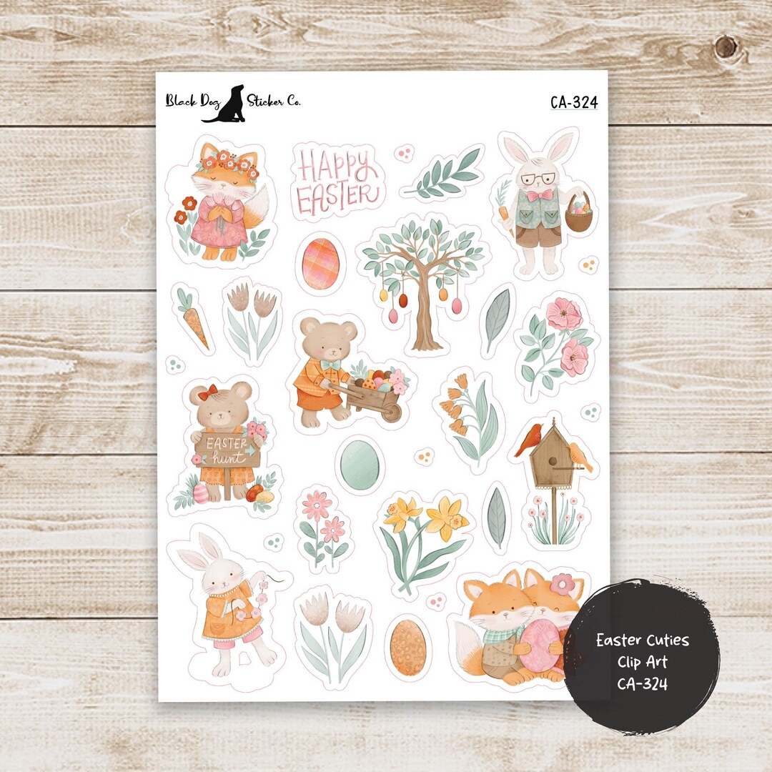 Easter Cuties - Decorative Floral Spring Decor Clip Art Stickers ...