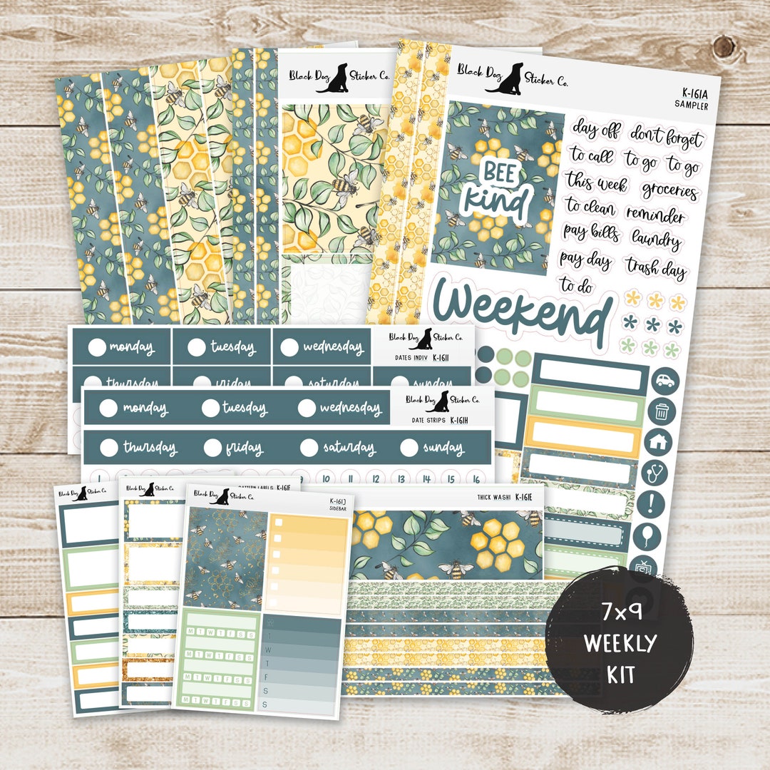 K-161 Weekly Kit & Add-ons Bee Happy Planner Stickers - Etsy