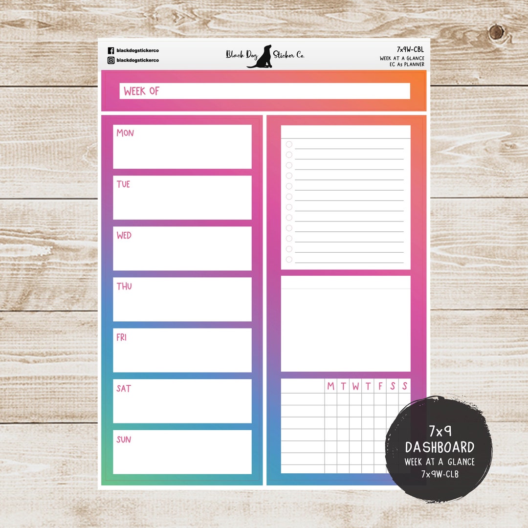 Erin Condren EC 7x9 Week at a Glance Kit Colorblends Planner Stickers ...
