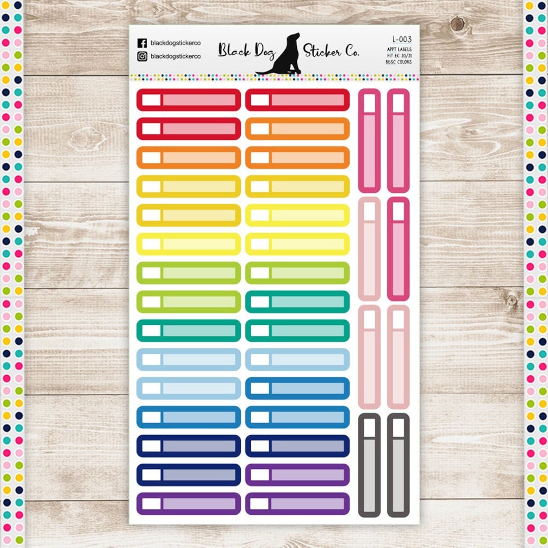 APPOINTMENT LABELS Rainbow Colors - Planner Stickers - Erin Condren ...