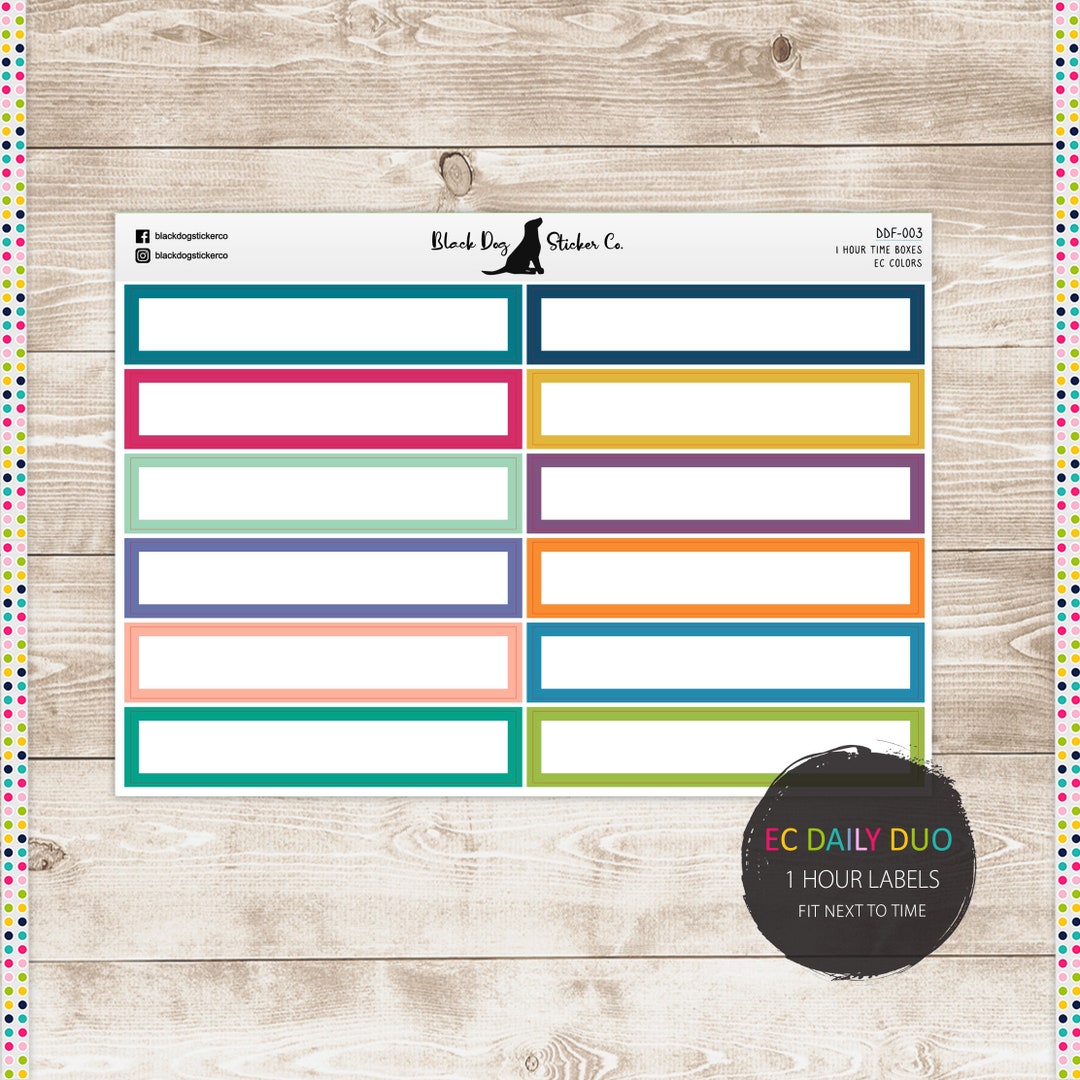 1 Hour Time Labels Erin Condren Daily Duo Planner Stickers EC Monthly ...