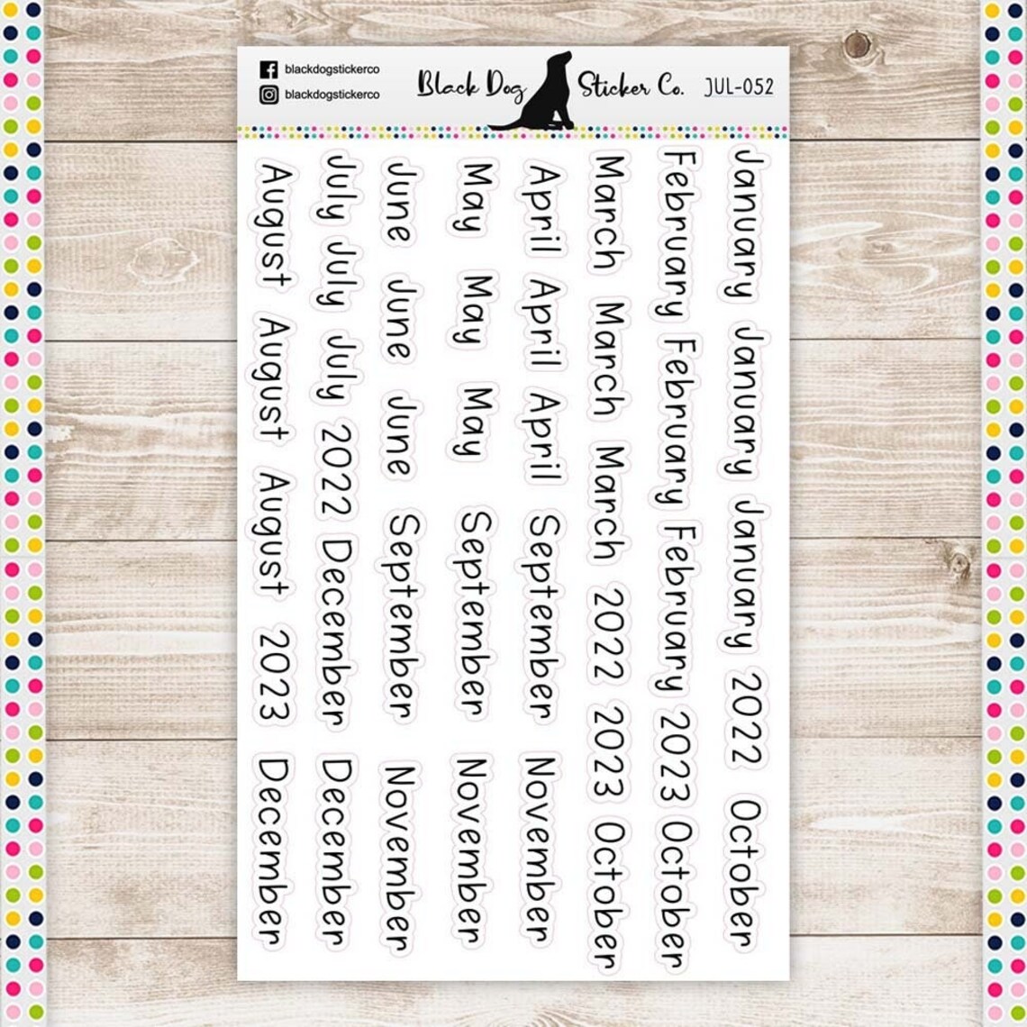 MONTHS of the YEAR Script Planner Stickers Juliesplans / - Etsy