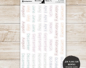 Months of the Year Script Planner Stickers Jen Plans JP-052 | Etsy