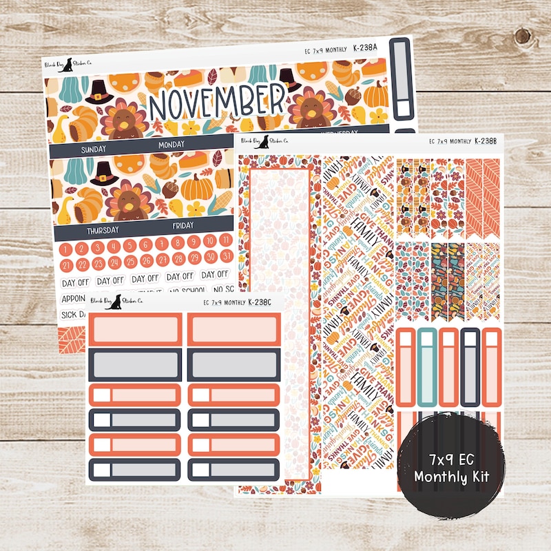 November Stickers - Etsy