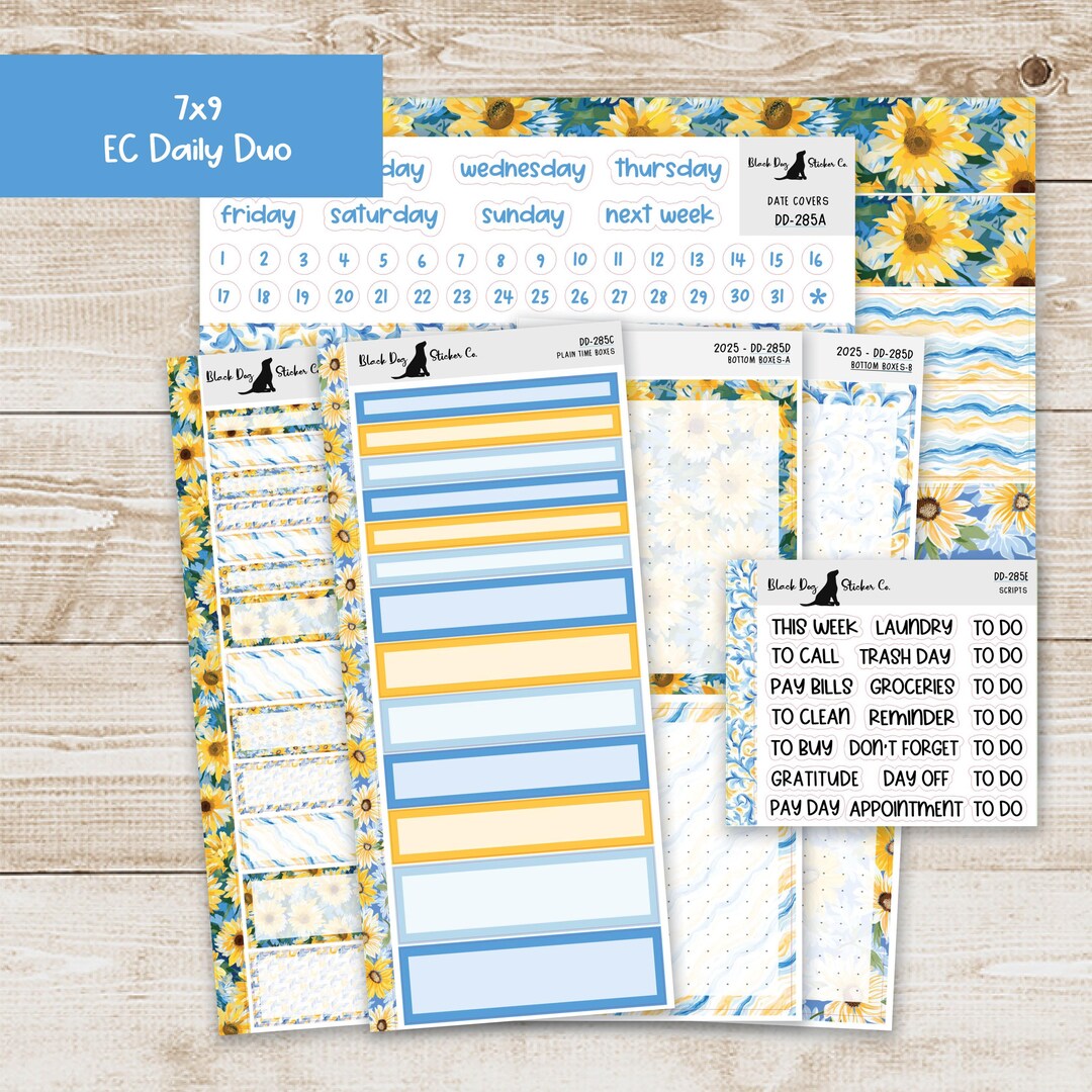 DD-285 EC 7x9 Daily Duo Weekly Kit - Sunflower Season - Planner ...