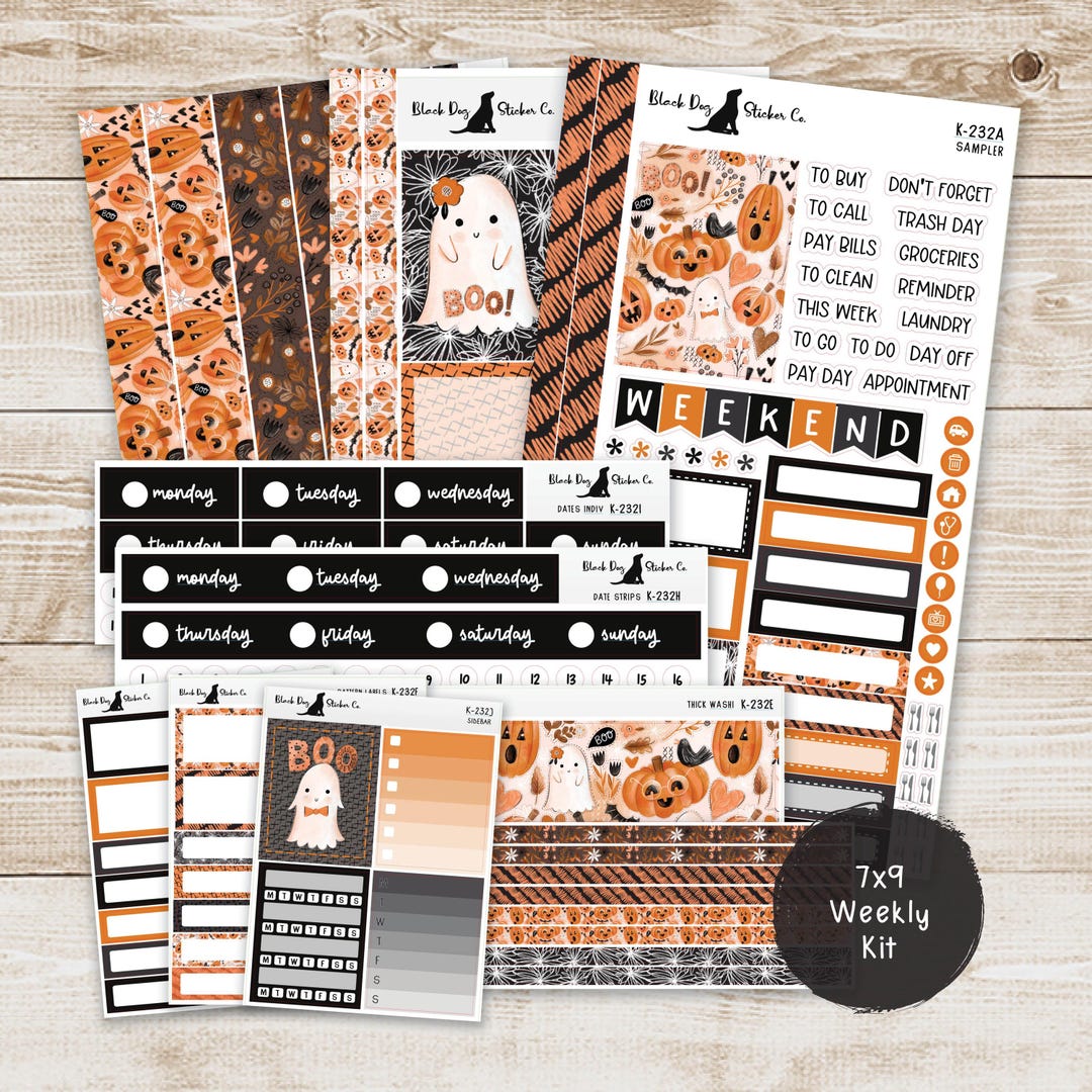 K-232 Weekly Kit & Add-ons - Boo to You - Planner Stickers - Etsy