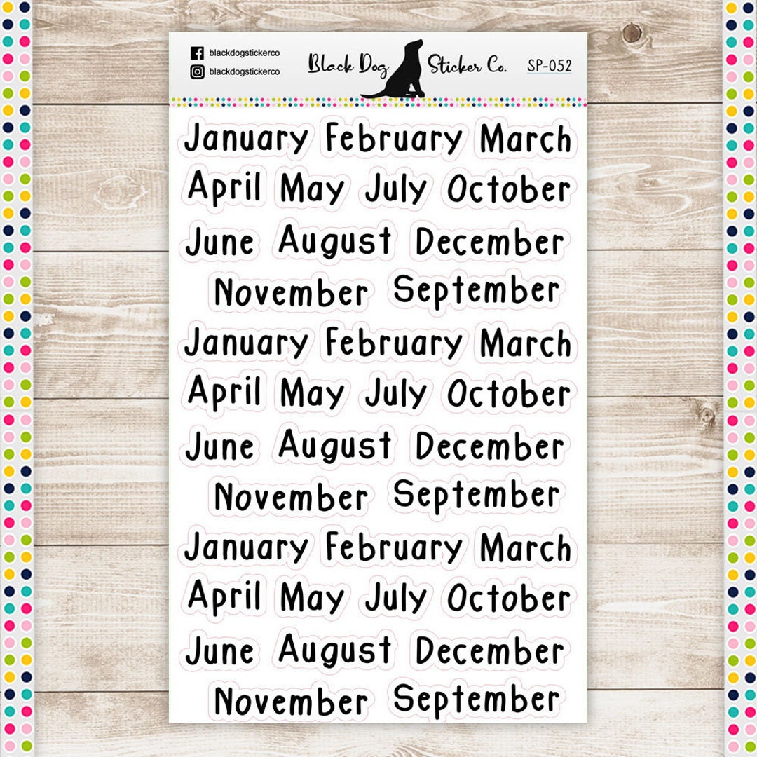MONTHS of the YEAR Script Planner Stickers Saray Plans SP-052 - Etsy