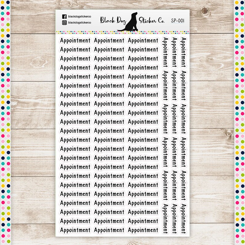 APPOINTMENT Script Planner Stickers Saray Plans Font SP-001 - Etsy