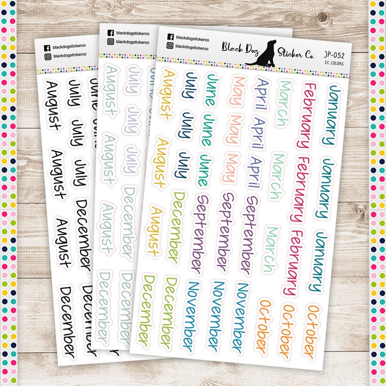 MONTHS of the Year Script Planner Stickers Jen Plans JP-052 | Etsy