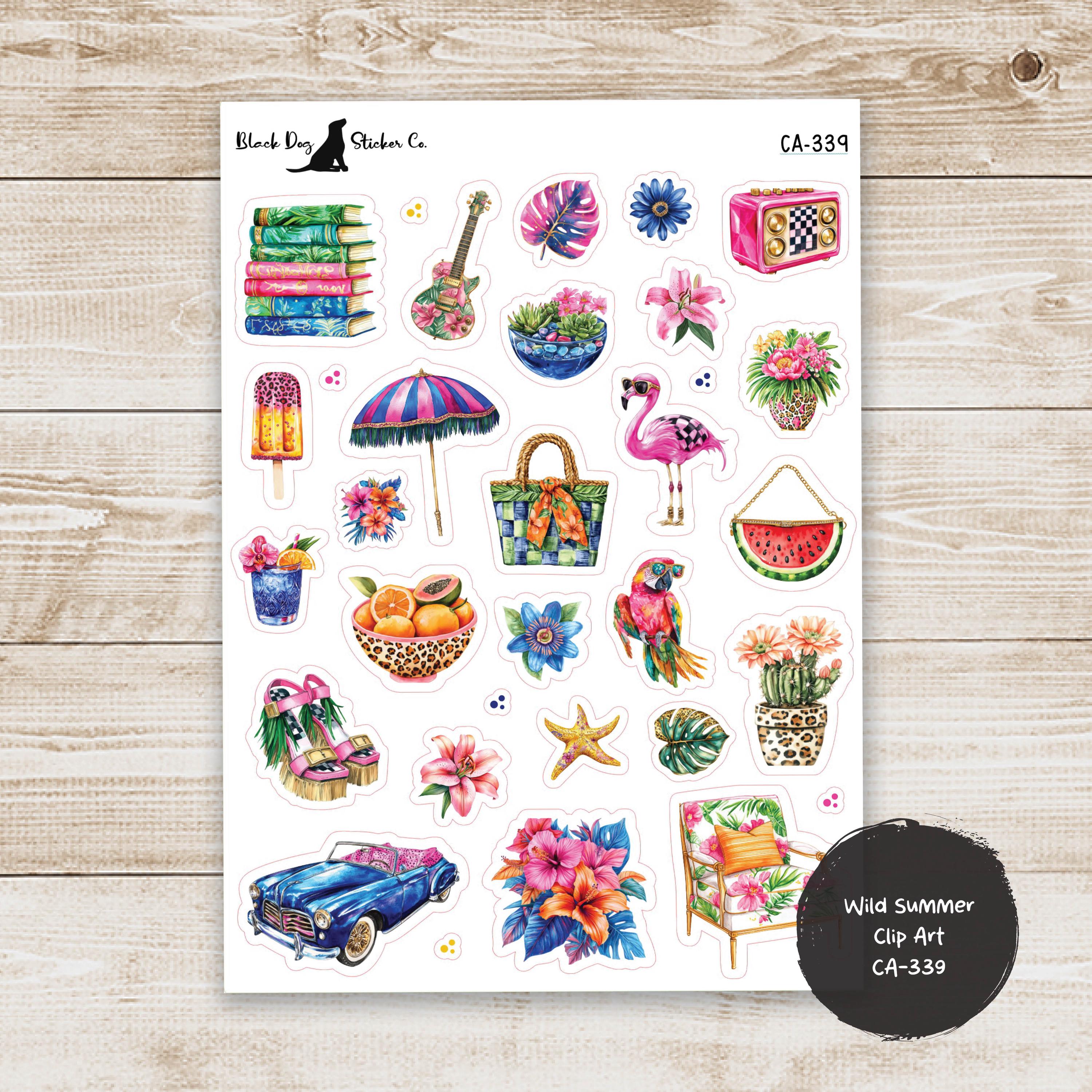Wild Summer - Decorative Clip Art Decor Stickers - Planner Stickers CA ...